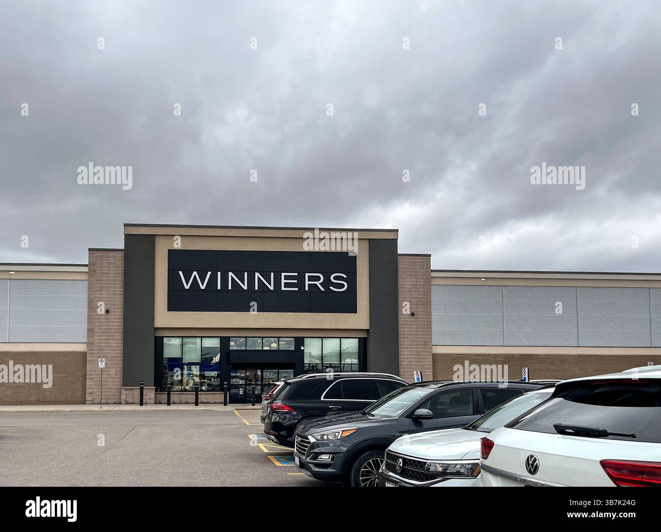 May 2, 2025 - Aurora, Ontario, Canada: View of Winners department store ...