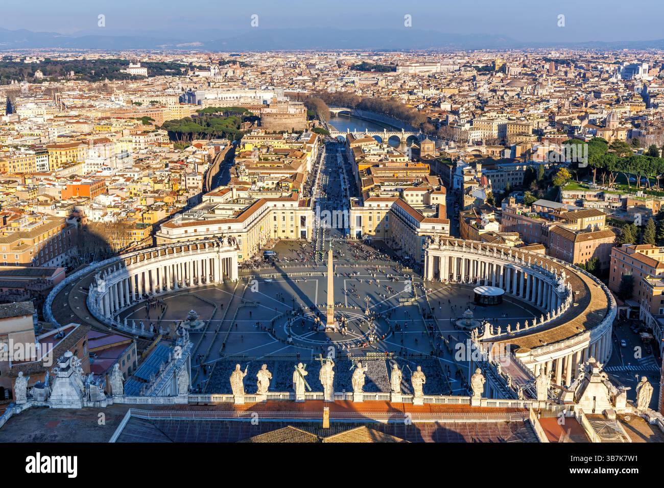 Rome Saint Peter's Square in Vatican city aerial view from above ...