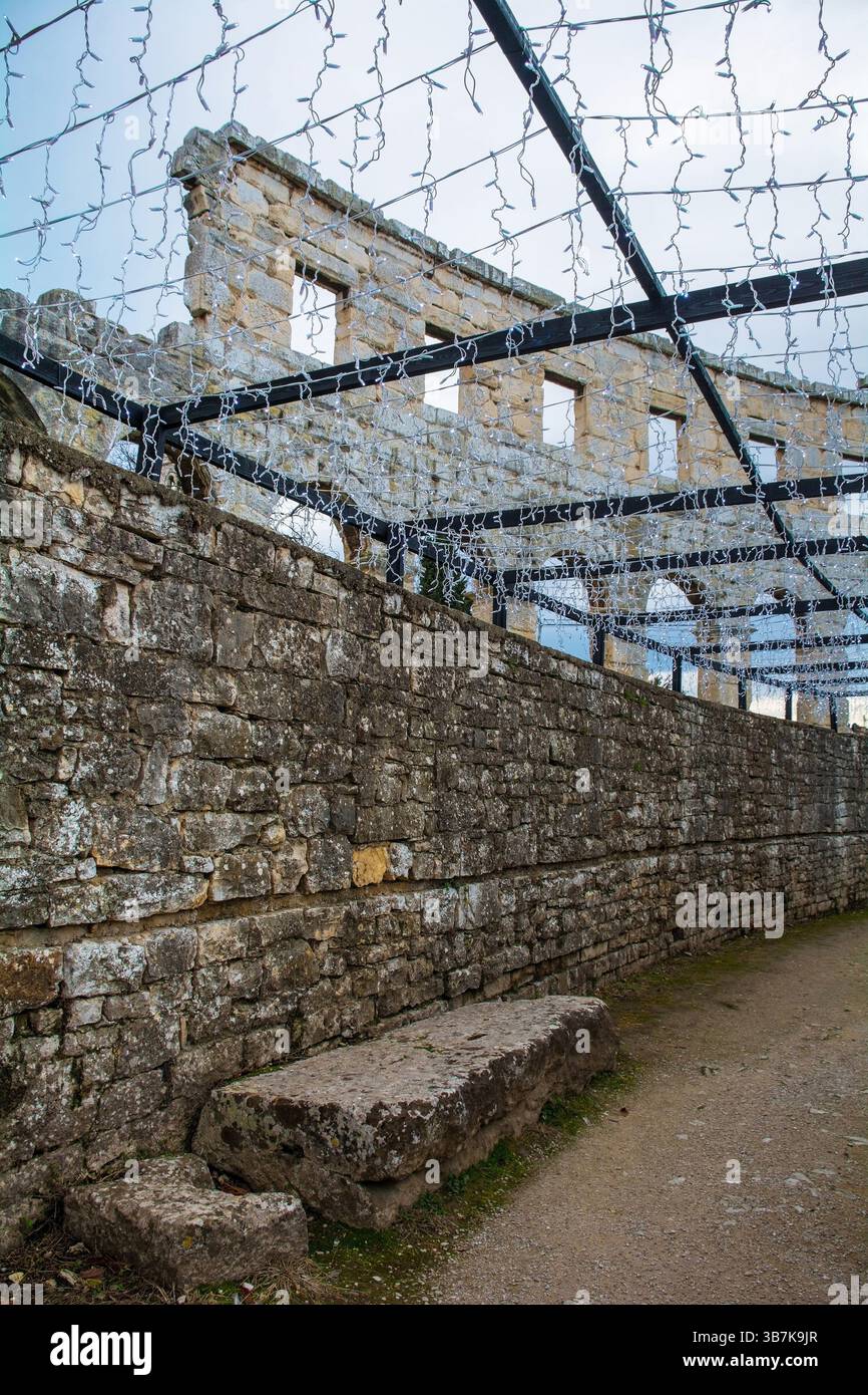 The inner circular passage of Pula Arena in Istria, Croatia, one of the ...