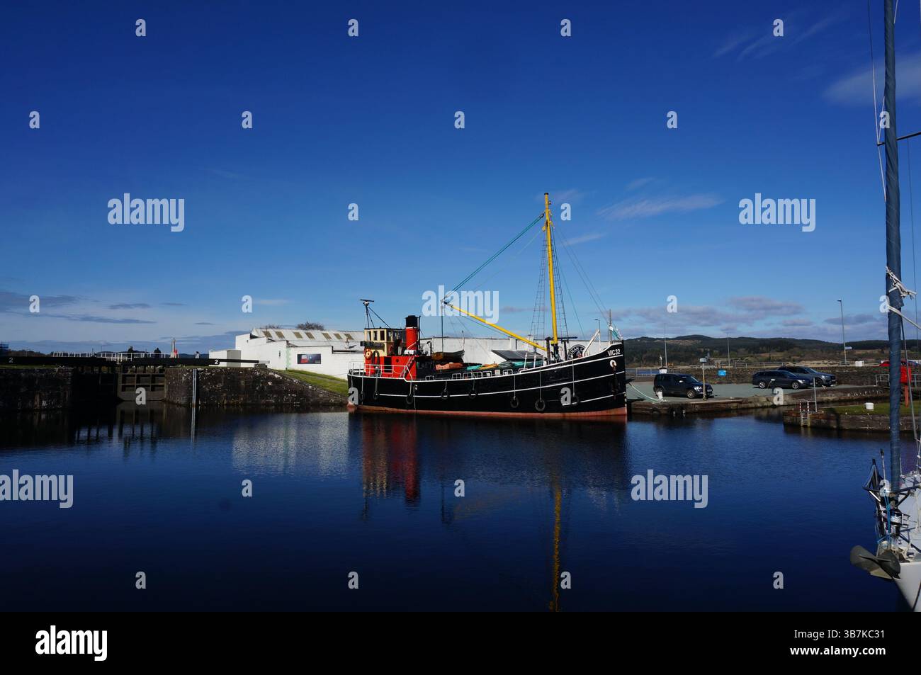Puffer Vic 32 at Crinan Canal basin at Ardrishaig, Argyll and Bute ...