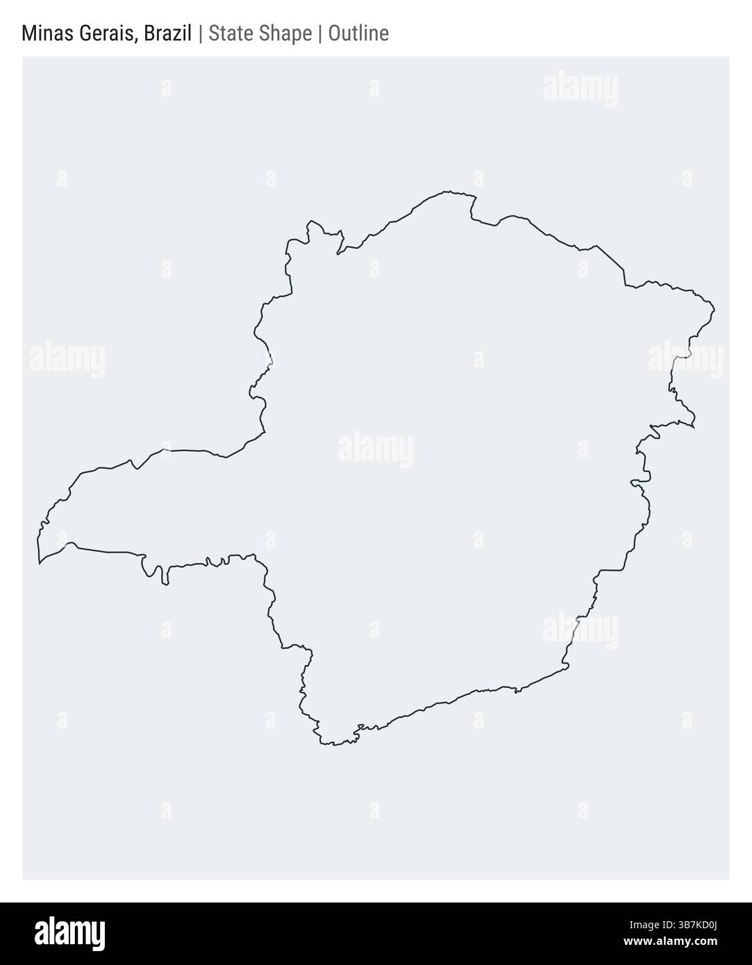 Minas Gerais, Brazil. Simple vector map. State shape. Outline style ...