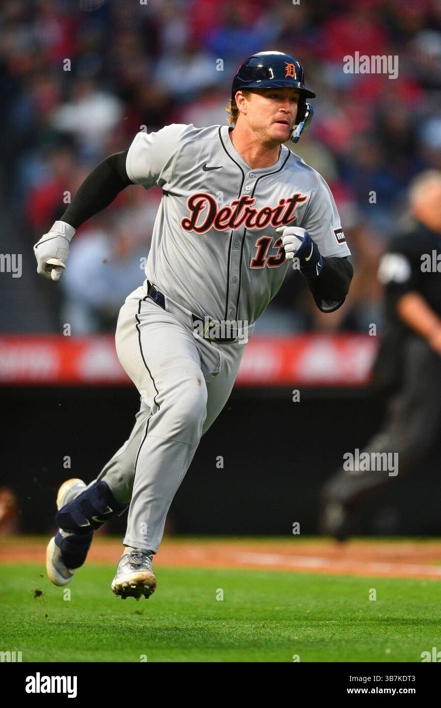 ANAHEIM, CA - MAY 03: Detroit Tigers catcher Dillon Dingler (13) runs ...