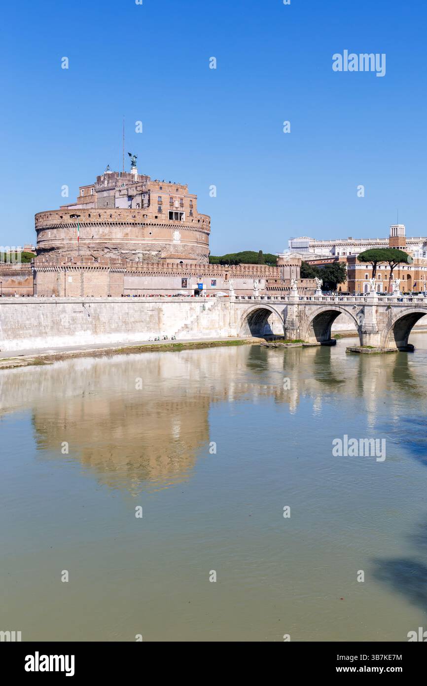 Historic Castel Sant'Angelo castle with Ponte Sant'Angelo bridge and ...