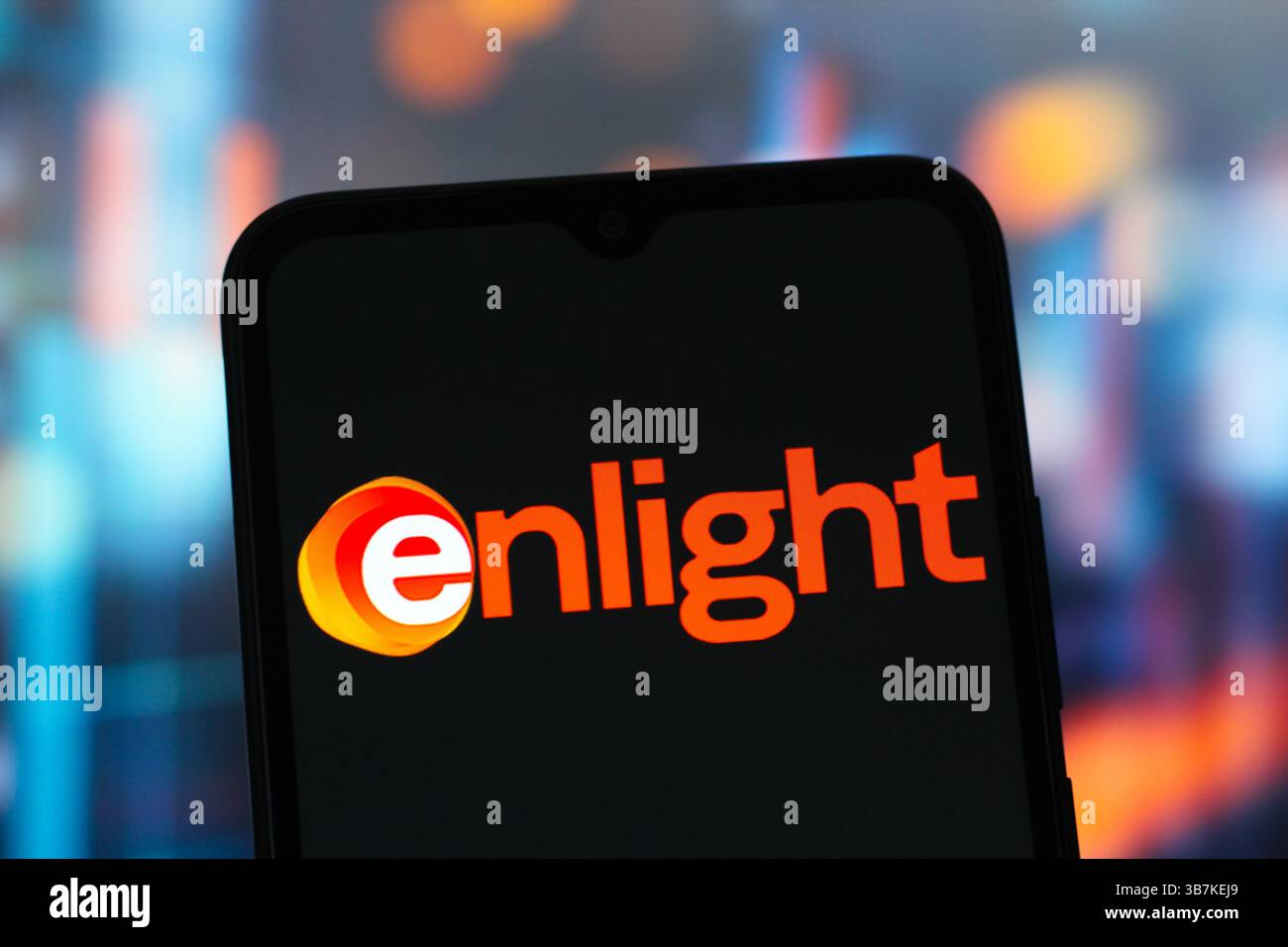 In this photo illustration, the Enlight Renewable Energy logo is seen ...