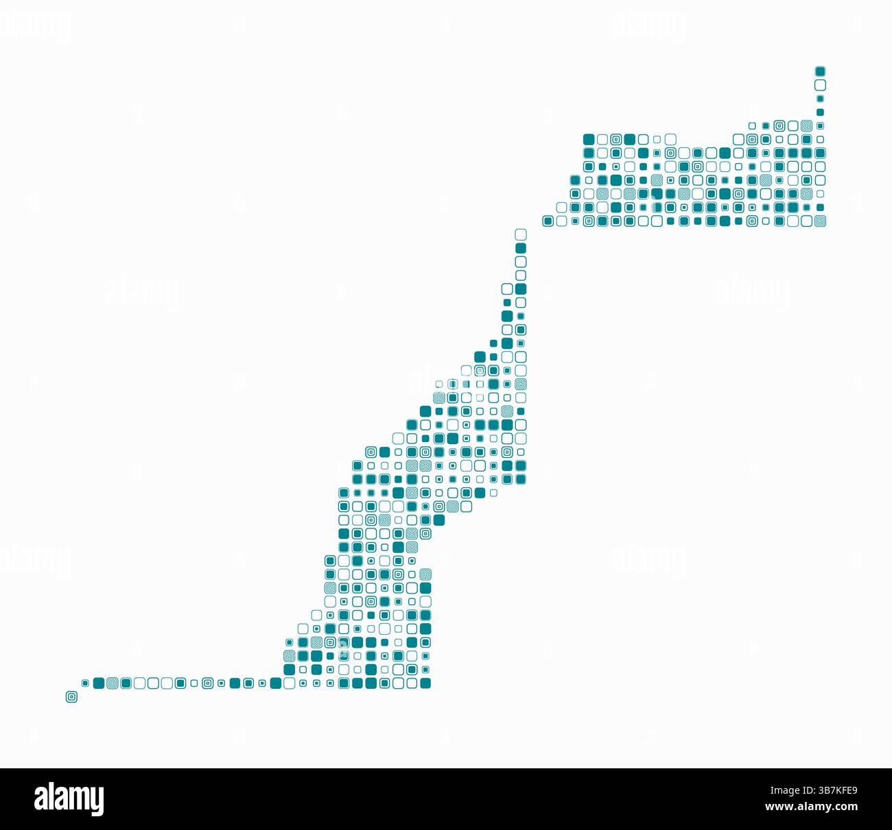 Western Sahara, shape of the country built of colored cells. Digital ...