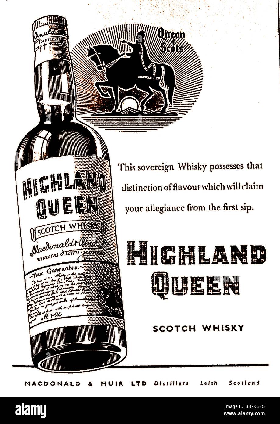 A 1950's British Christmas advert for Highland Queen, Scotch Whisky ...