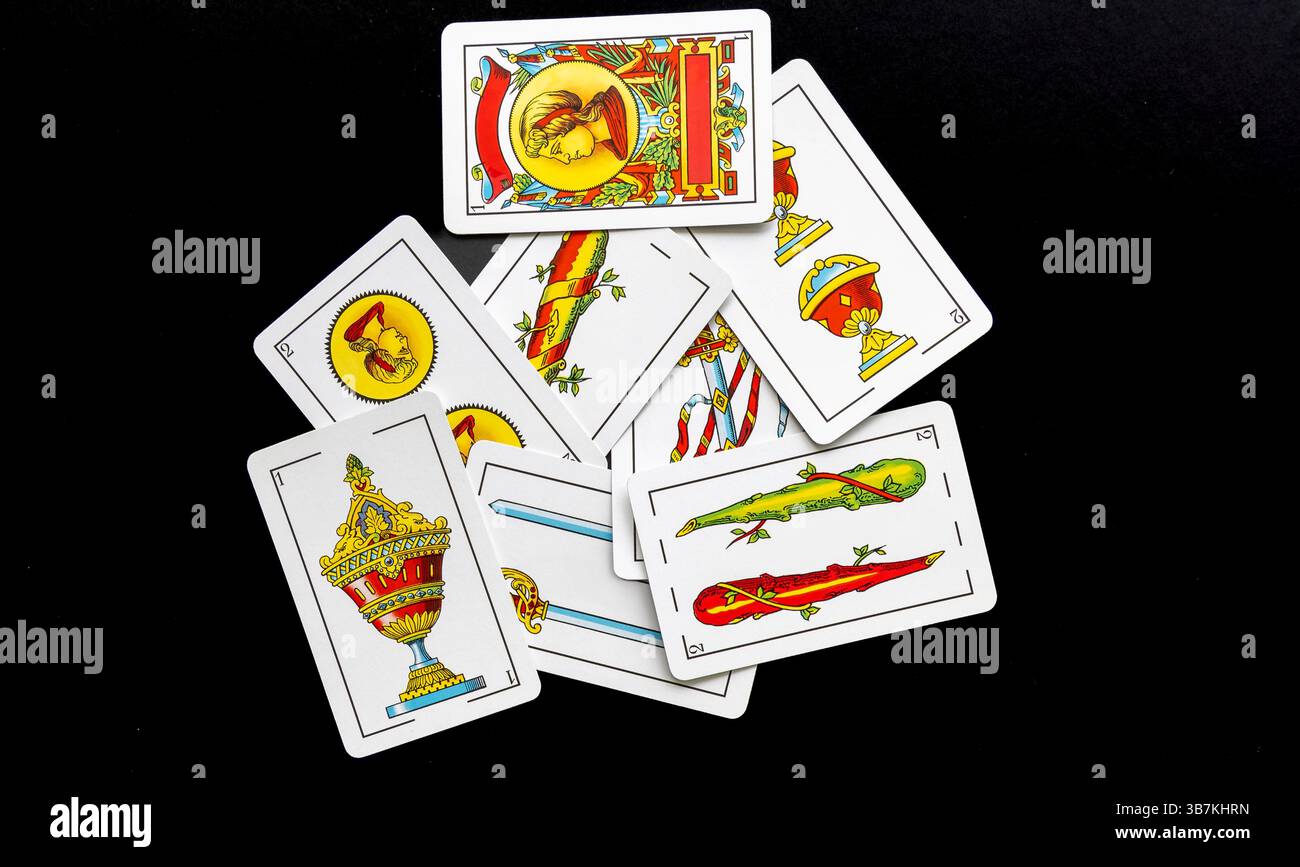 Classic Spanish Playing Cards: Traditional Game Cards Stock Photo - Alamy