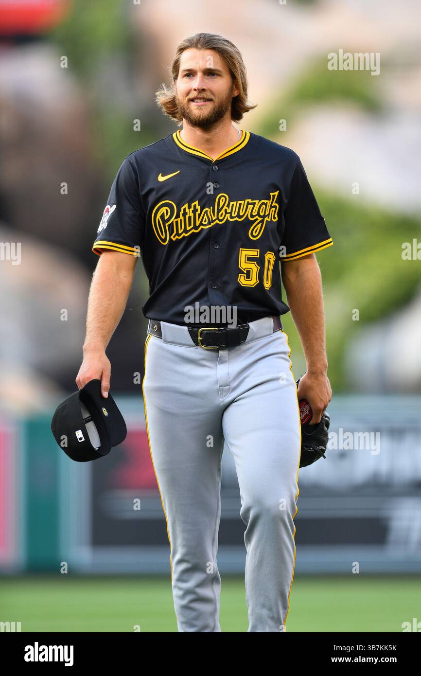 ANAHEIM, CA - APRIL 24: Pittsburgh Pirates pitcher Carmen Mlodzinski ...
