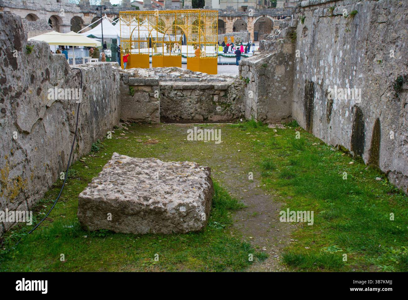The Temple of Nemesis in Pula Arena in Istria, Croatia, one of the best ...