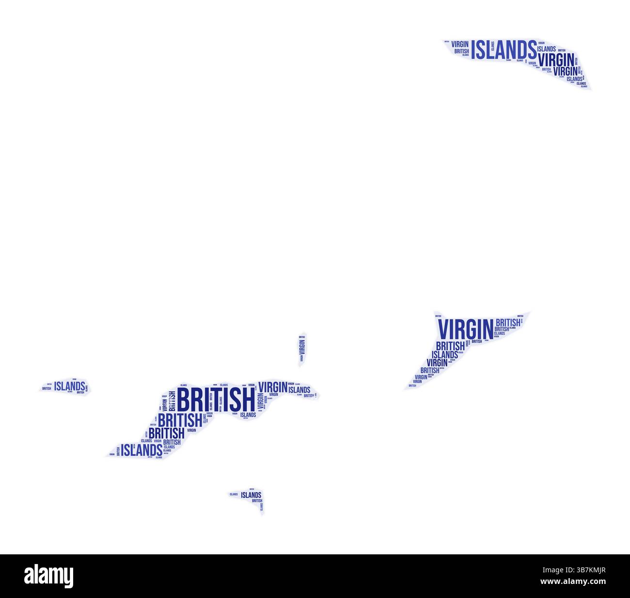 British Virgin Islands region word cloud. Country shape design. British ...