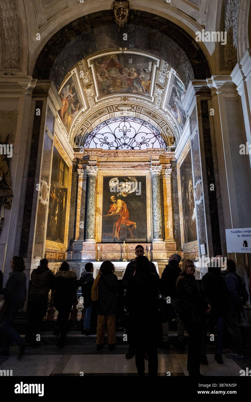 Capilla Contarelli, paintings made by the baroque master Caravaggio ...