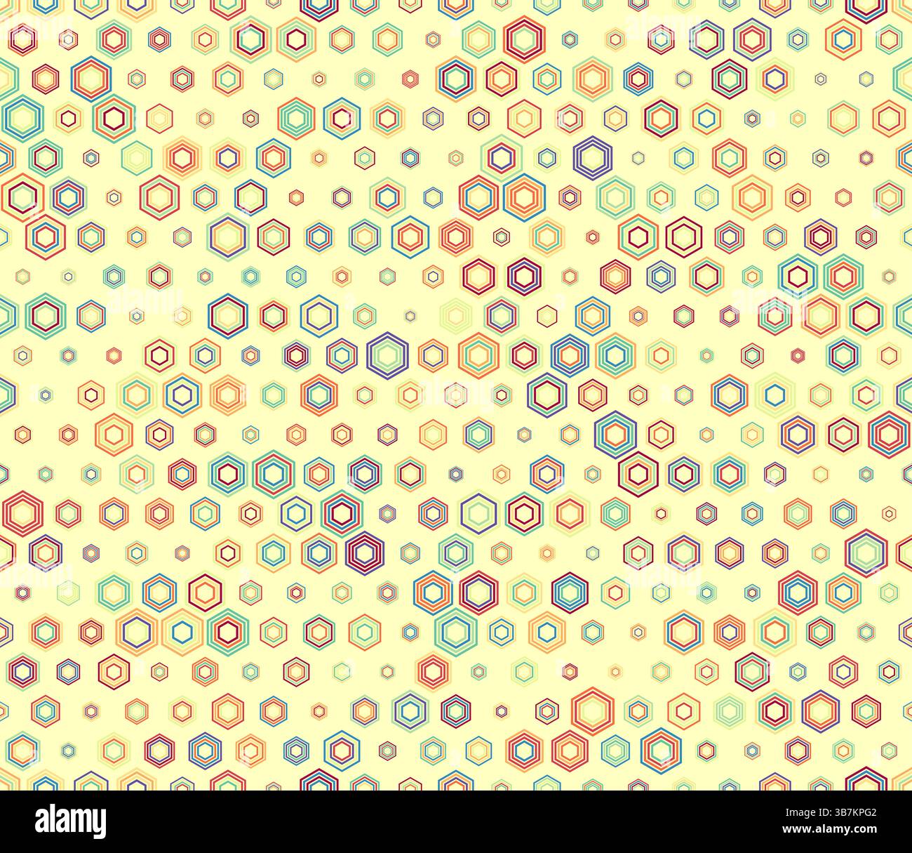 Seamless hexagon background. Multicolored geometric elements of varied ...