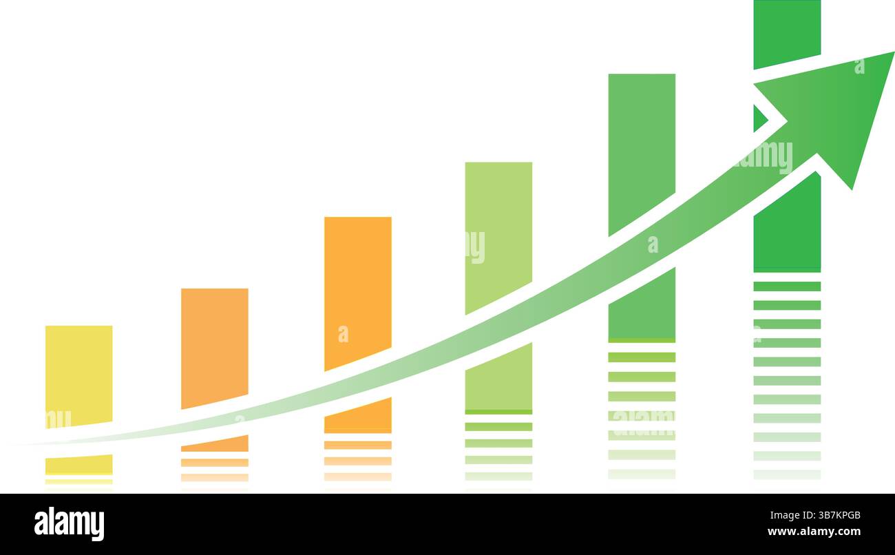 Business success graph chart with arrow, profit growing symbol ...