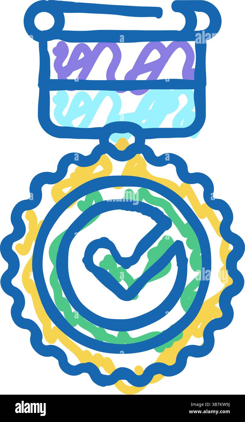 medal quality icon doodle illustration Stock Vector Image & Art - Alamy