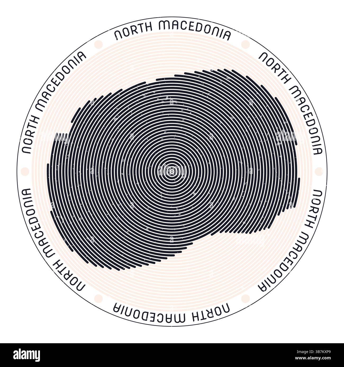 Macedonia shape radial arcs. Country round icon. Macedonia logo design ...