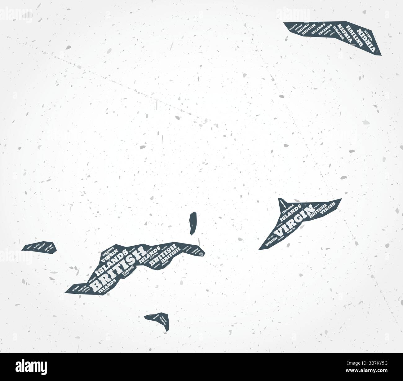 British Virgin Islands regions word clouds. Country shape on textured ...