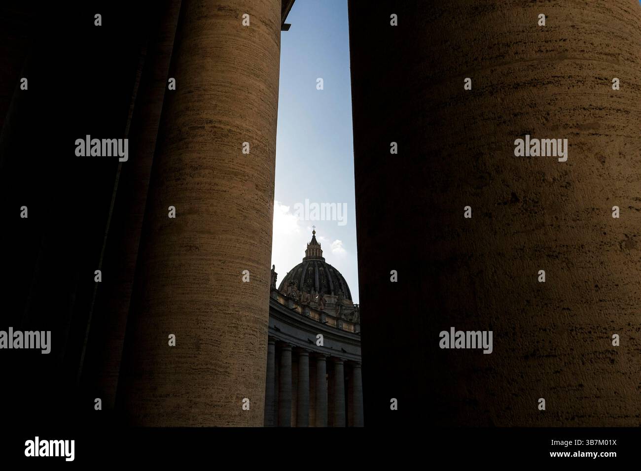 One day before the opening of the conclave St. Peter s Basilica as seen ...