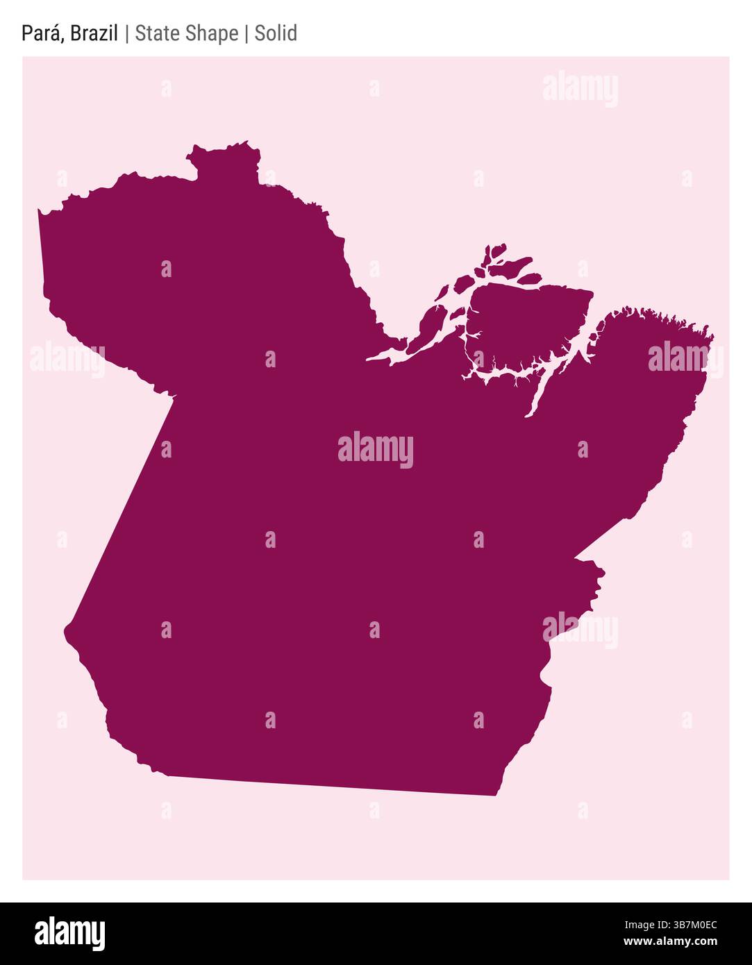 Para, Brazil. Simple vector map. State shape. Solid style. Border of ...
