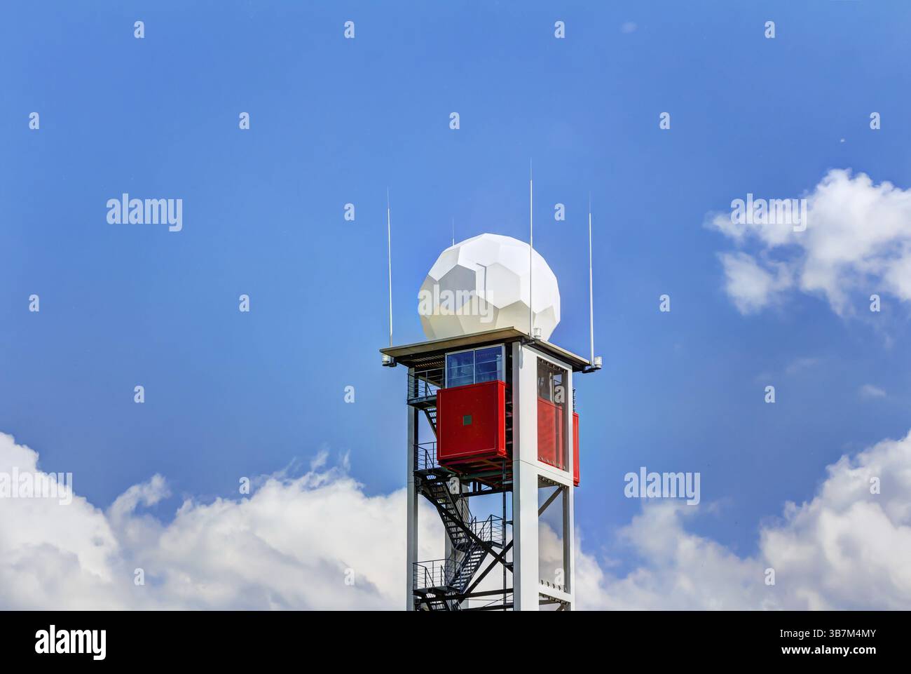 Modern radar tower of Dresden International airport, Germany, Europe ...