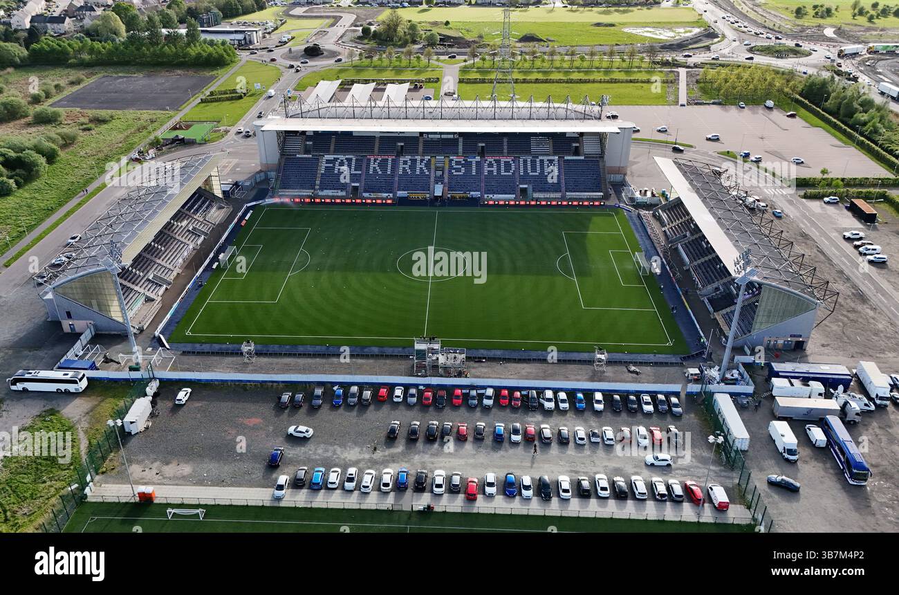 An aerial view of Falkirk Stadium. Picture date: Friday May 2, 2025 Stock Photo - Alamy