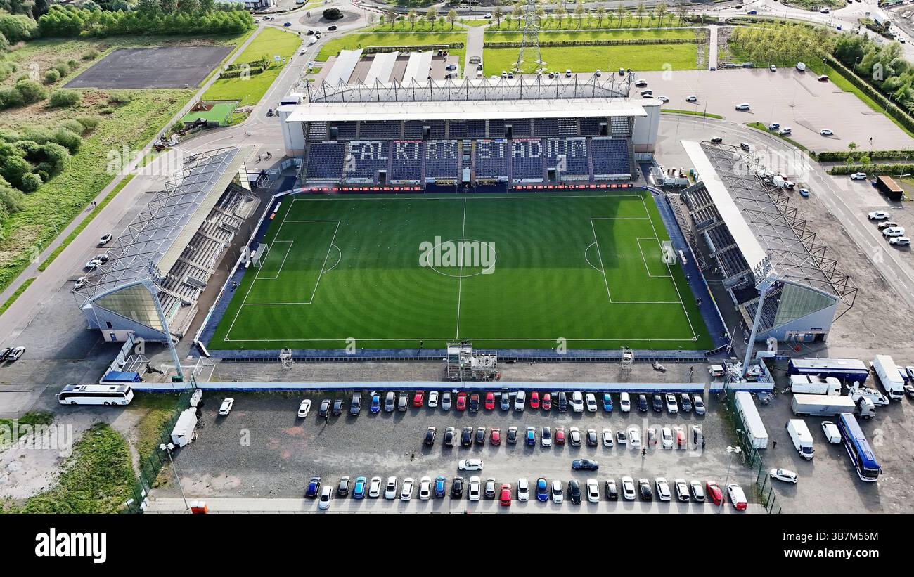 An aerial view of Falkirk Stadium. Picture date: Friday May 2, 2025 ...