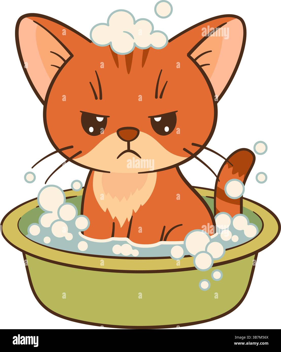 Cat in bath Stock Vector Images - Alamy