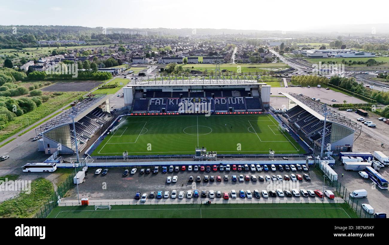An aerial view of Falkirk Stadium. Picture date: Friday May 2, 2025 ...
