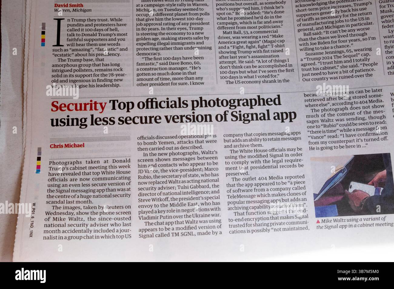 'Top officials photographed using less secure version of Signal app ...