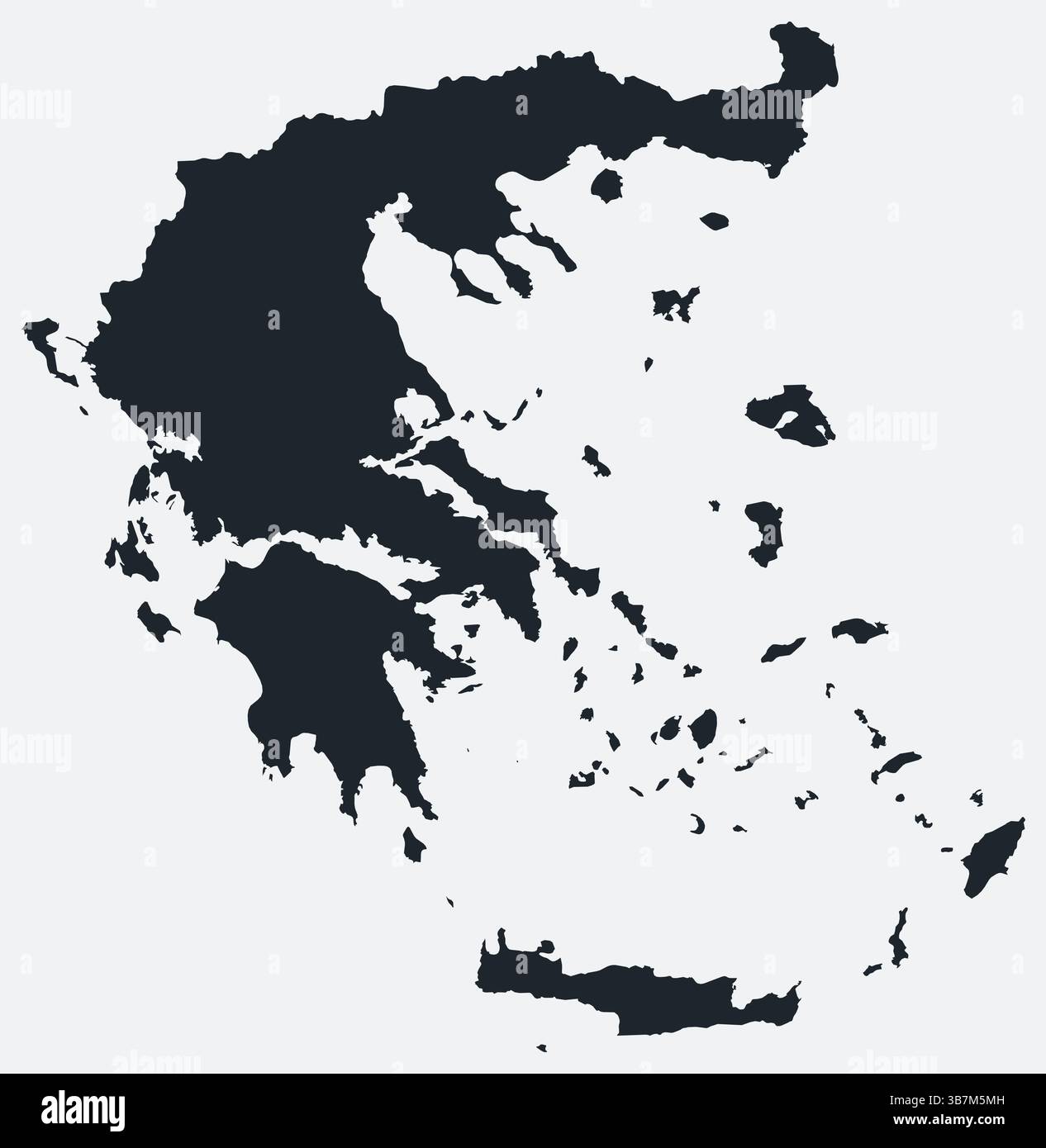 Greece map. Just a simple border map. Shape of the country. Flat blank ...