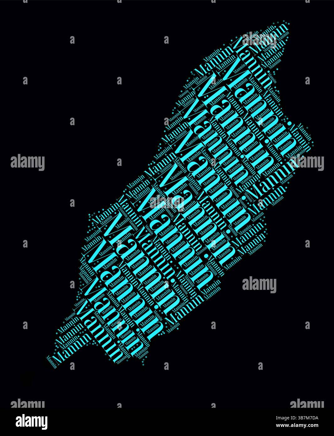 Isle of Man Regions Word Clouds. Bright neon style design on dark ...