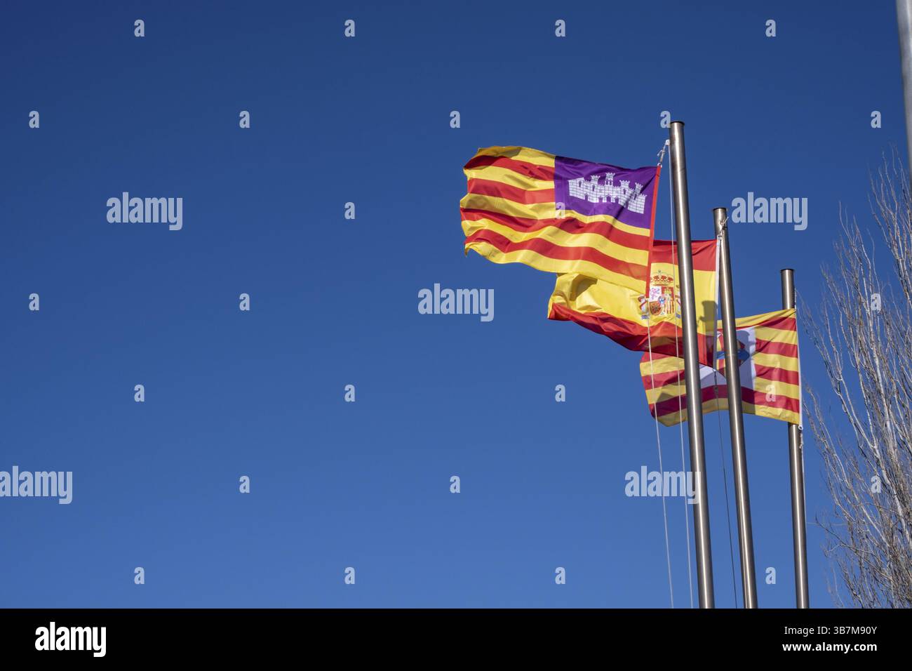 Flags of the people, the community and the country, Inca, Majorca ...