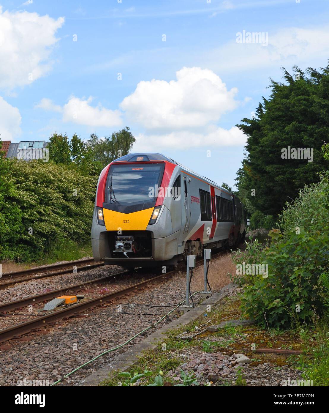 Train approaching Woodbridge Suffolk Stock Photo - Alamy