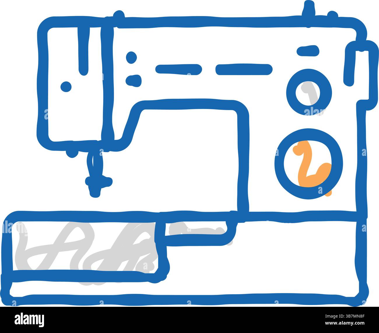 sewing machine icon doodle illustration Stock Vector Image & Art - Alamy