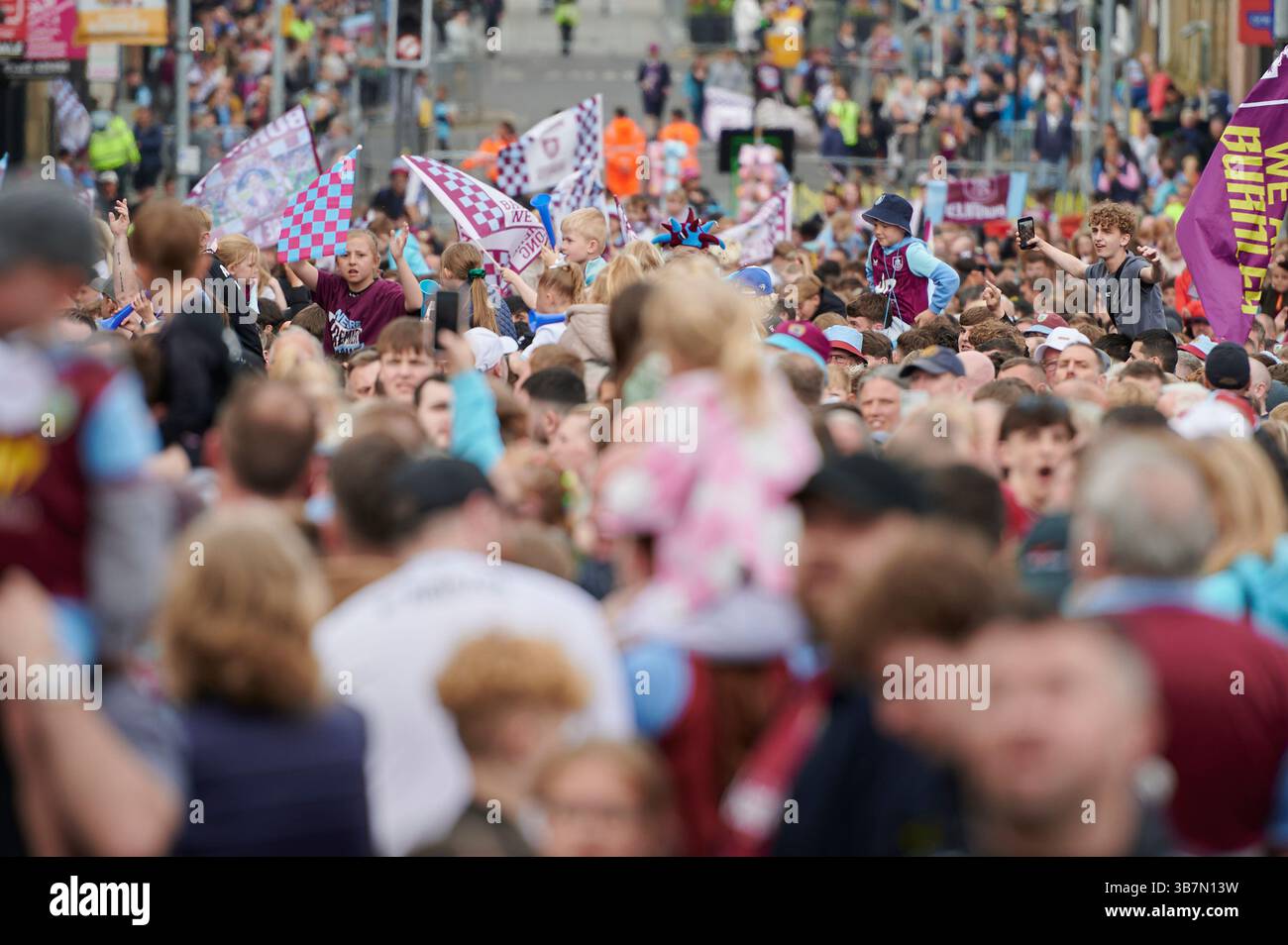 Burnley, Lancashire, UK. 6th May 2025. Thousands of fans turned out to ...