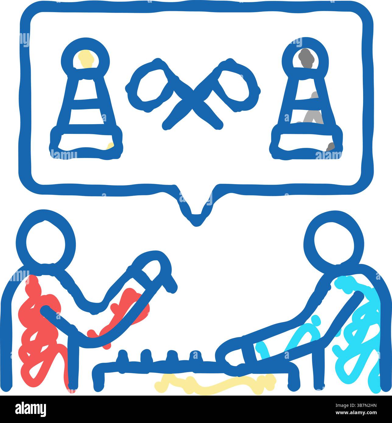 chess game playing gamer icon doodle illustration Stock Vector Image ...