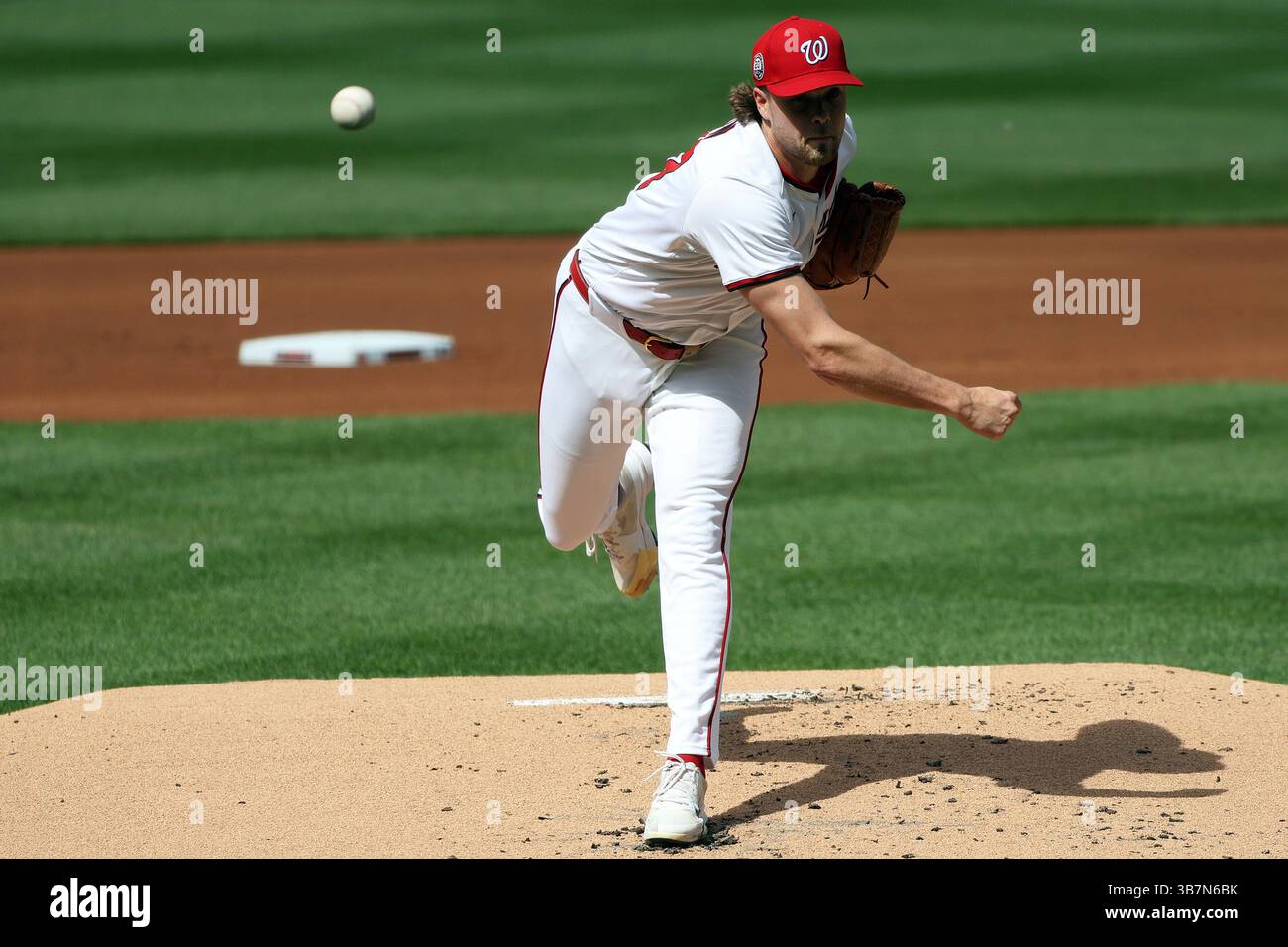 Washington Nationals pitcher Jake Irvin Cleveland throws during the ...