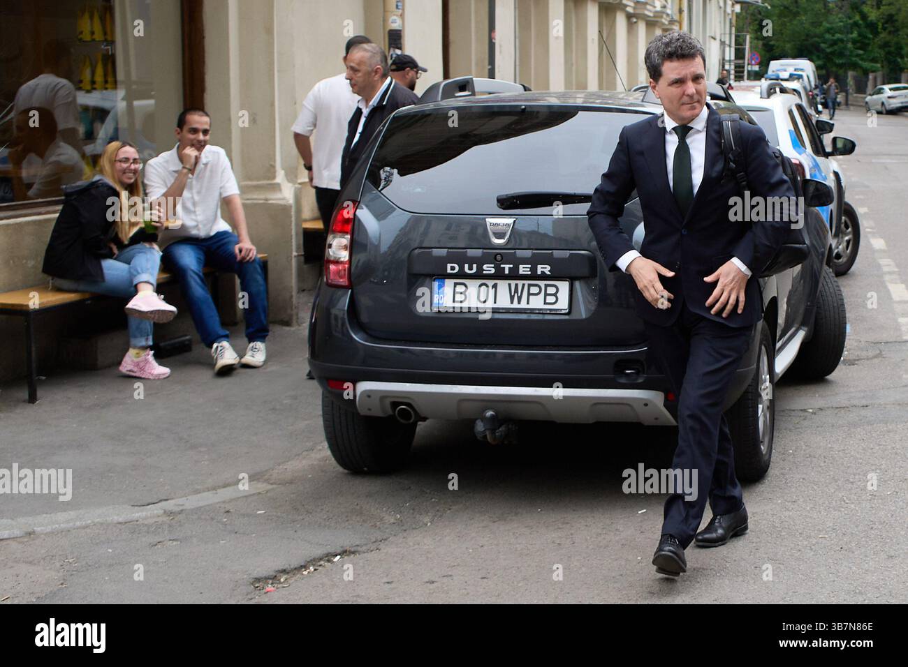 Bucharest, Romania. 6th May, 2025: Nicusor Dan, mayor of Bucharest and runner-up in the first ...