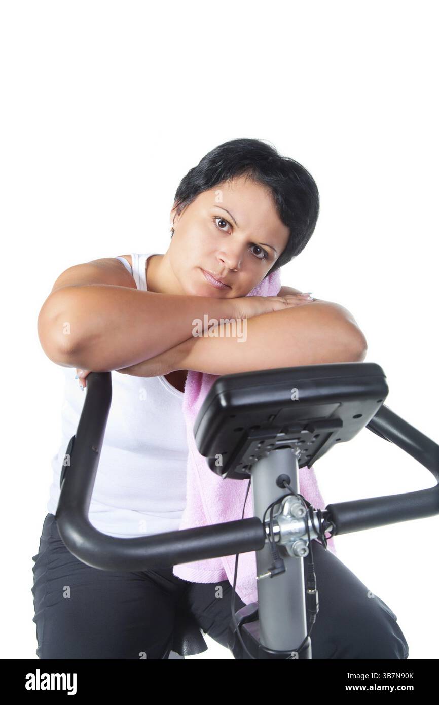 Fat woman on cycle hi-res stock photography and images - Alamy