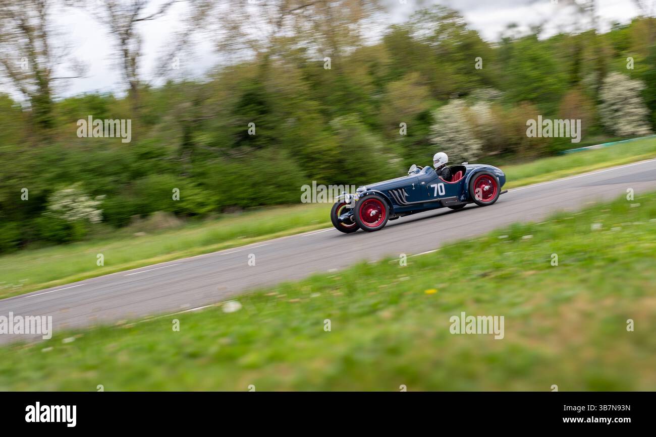 Vintage open top cars competing in the V.S.C.C. Curborough Speed trials ...