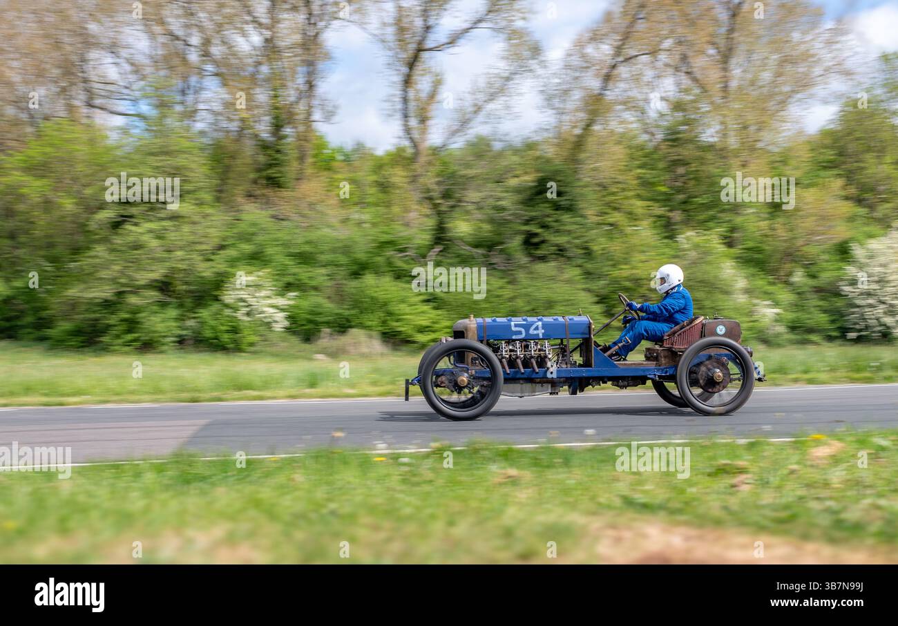Vintage open top cars competing in the V.S.C.C. Curborough Speed trials ...