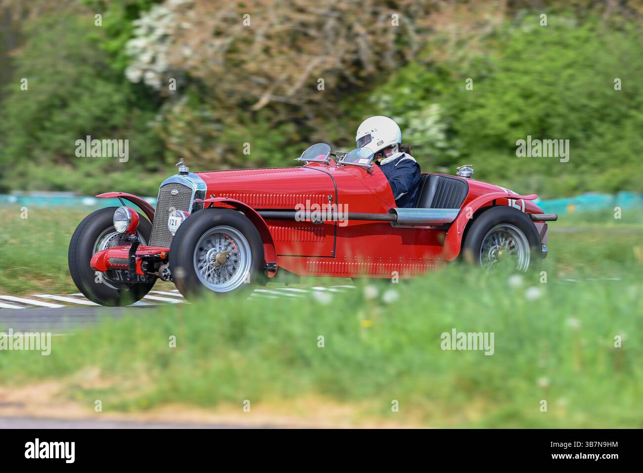 Vintage open top cars competing in the V.S.C.C. Curborough Speed trials ...
