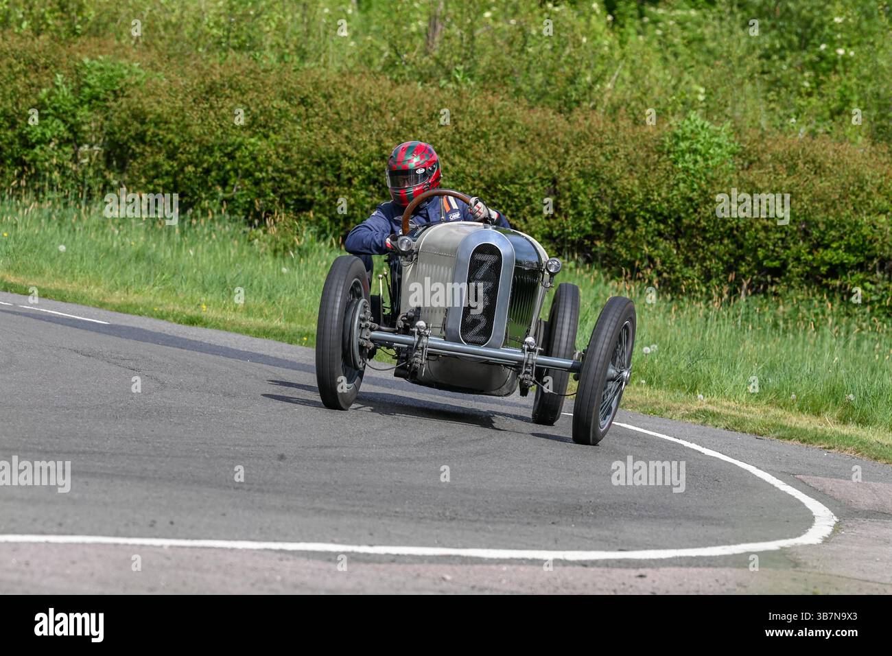 Vintage open top cars competing in the V.S.C.C. Curborough Speed trials ...