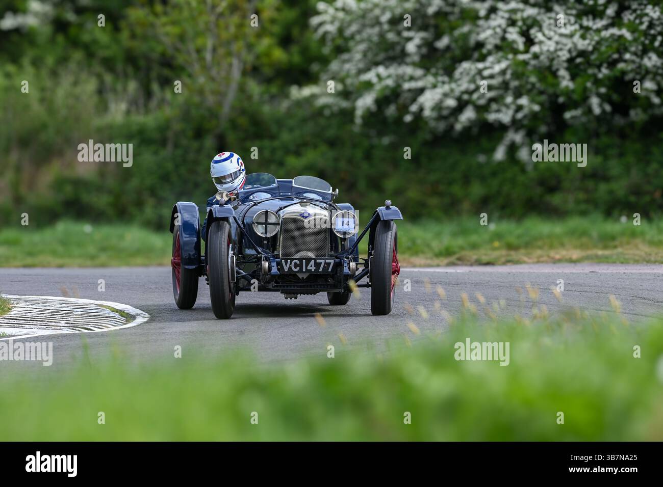 Vintage open top cars competing in the V.S.C.C. Curborough Speed trials ...
