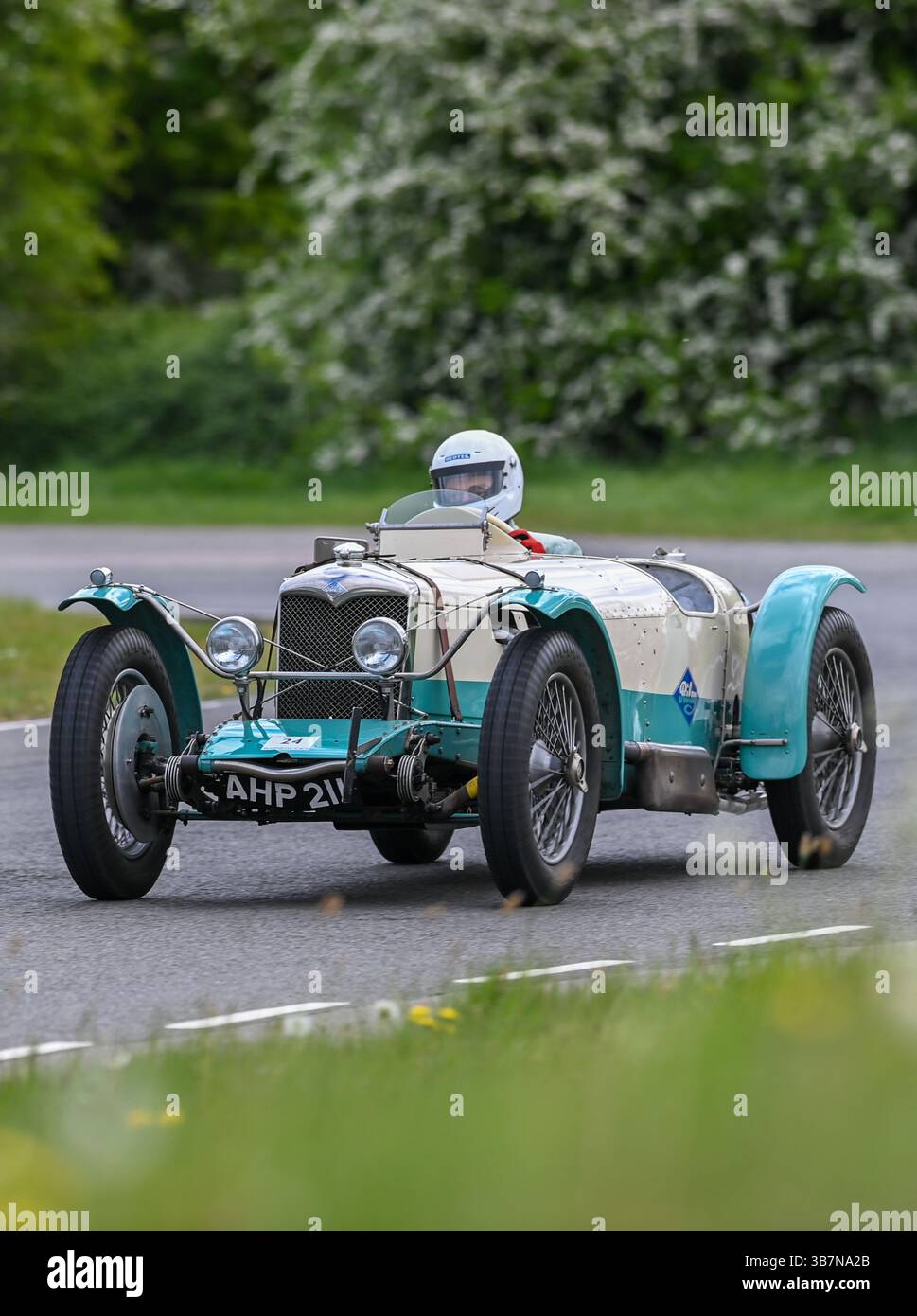 Vintage open top cars competing in the V.S.C.C. Curborough Speed trials ...