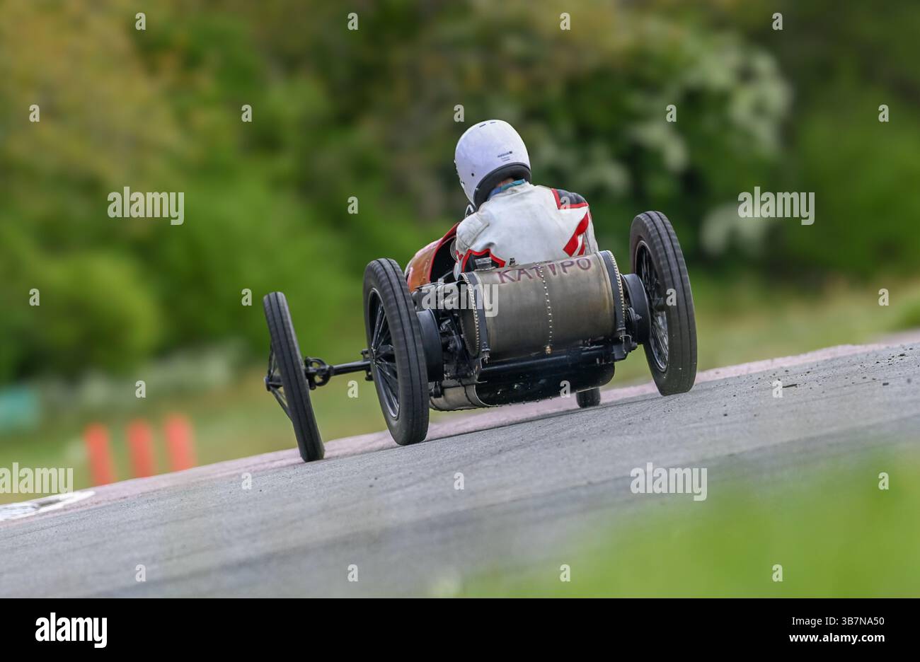 Vintage open top cars competing in the V.S.C.C. Curborough Speed trials ...