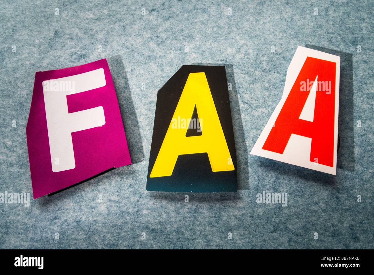 FAA "Federal Aviation Administration" using cut-out paper letters in ...