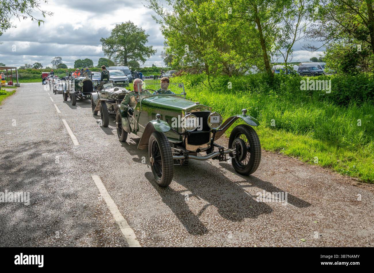 Vintage open top cars competing in the V.S.C.C. Curborough Speed trials ...