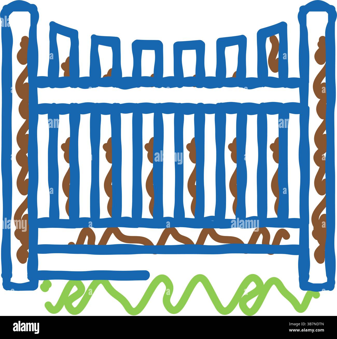 picket fence icon doodle illustration Stock Vector Image & Art - Alamy