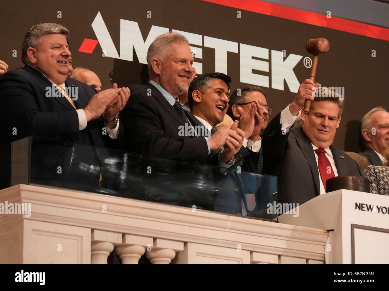 AMETEK, Inc. Chairman & CEO Dave Zapico, right, gavels trading closed ...