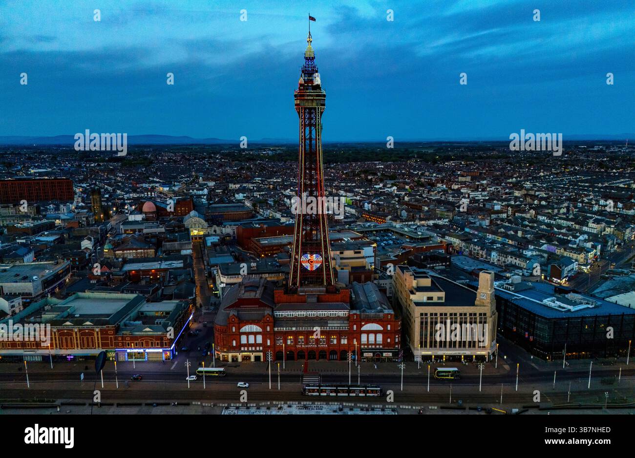 Blackpool Tower is lit up as historic landmarks across the UK are ...